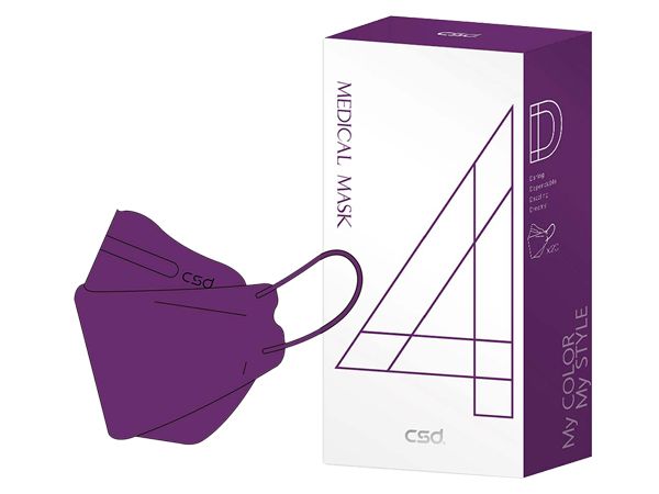 CSD 中衛~成人4D立體醫用口罩(20片入)-炫霓紫(20片入／盒) - 小三美日 | 美妝、保養、生活購物網